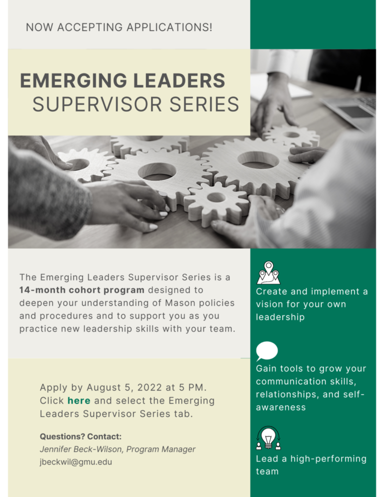Apply for the Emerging Leaders Supervisor Series – Mason Staff Senate