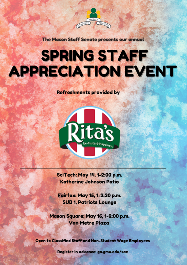 Spring Staff Appreciation Event – Mason Staff Senate