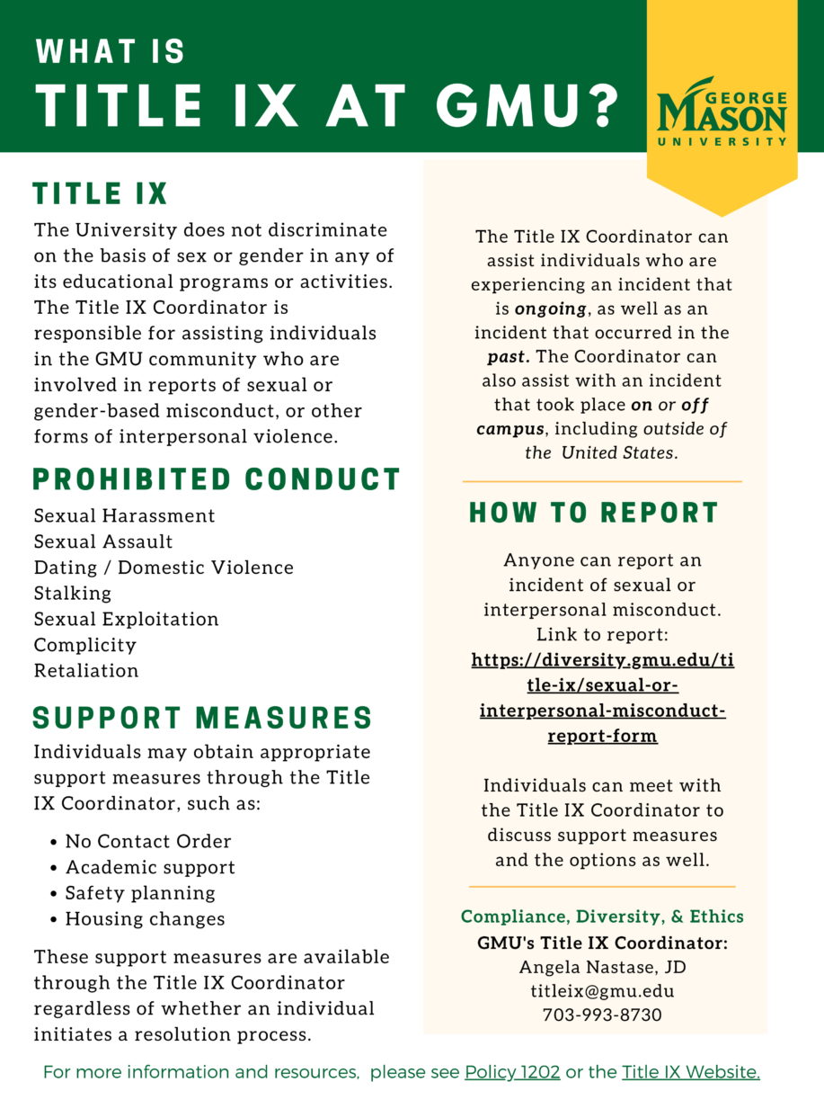 Things to Know About Title IX – Mason Staff Senate
